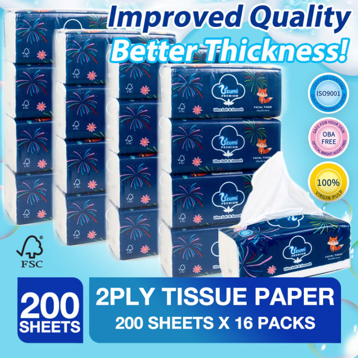 [Bundle of 4] Uzumi 2 Ply Tissue Papers Soft Pack Facial Tissue Paper ...