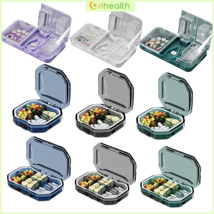 PORTABLE MEDICINE PILL CUTTER BOX / Storage Organizer / PILL SPLITTER ...