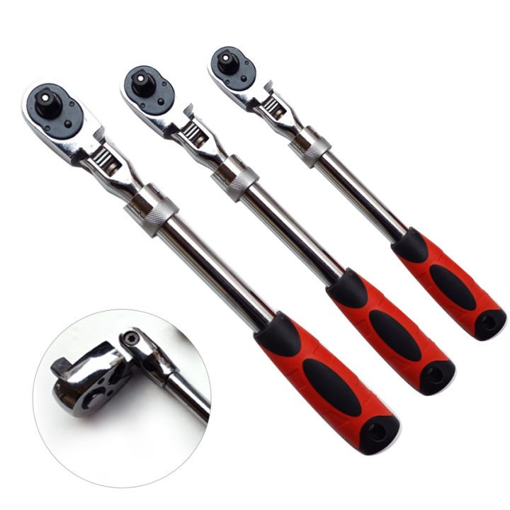 Ratchet Wrench 1/4 1/2 3/8 Telescoping 72 Teeth Socket Wrench 180 ...