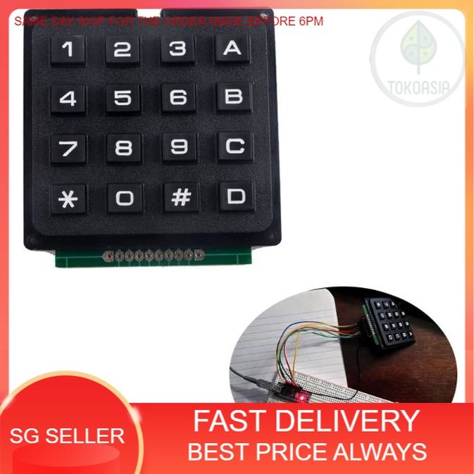 16 Keys Matrix Keypad 4x4 Membrane Keyboard Module Array Switch For 7577