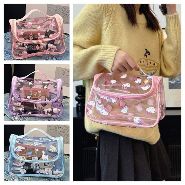 DYJKOUG Transparent Kitty Cat Cosmetic Bag Large Capacity Waterproof ...