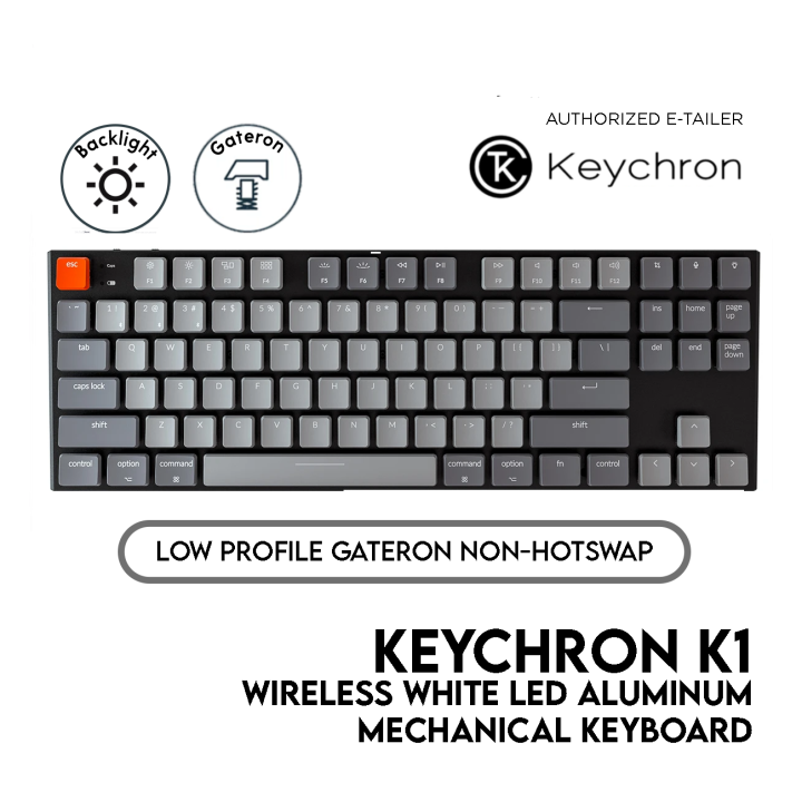 Keychron K1 Mechanical Keyboard (Tenkeyless, Wired/Bluetooth, White LED ...