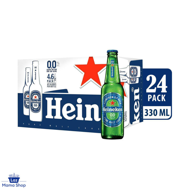 Heineken 0.0 % Zero Alcohol Beer Bottle 24 X 330ML (Laz Mama Shop ...