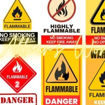 Flammable Gas 2 Sign Danger Caution Warning Keep fire away Signage ...