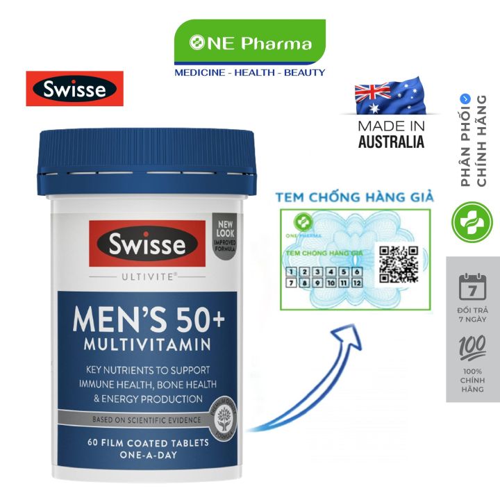 Viên uống Vitamin tổng hợp cho nam Swisse Men’s Ultivite 50+ 60 viên ...