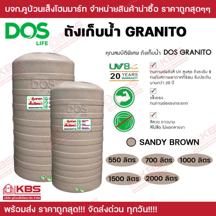 ถังเก็บน้ำ ถังน้ำ DOS ถังเก็บน้ำบนดิน รุ่น แกรนิตโต้(GRANITO) ไม่รวมลูกลอย มีใบรับประกันทุกถัง ...