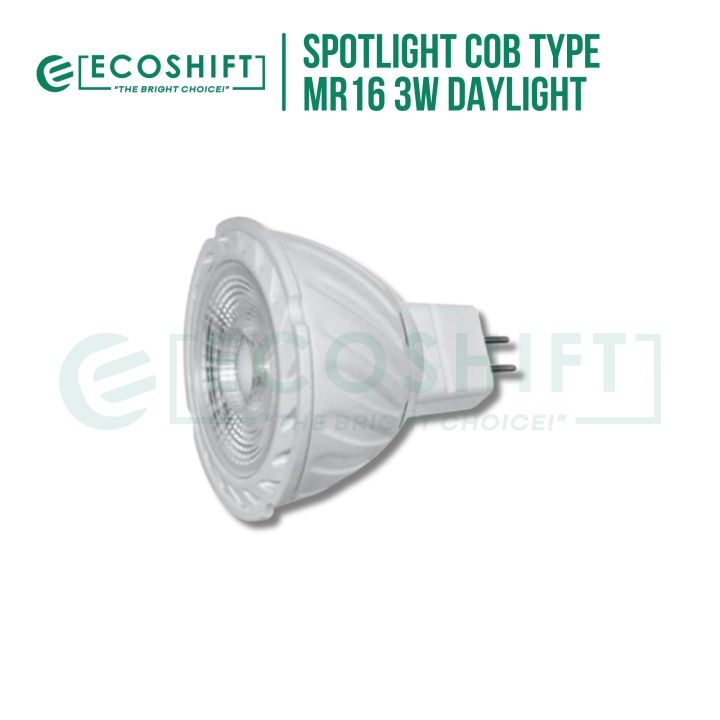 Ecoshift 3W 5W 7W MR16 Bulb Holder COB Type LED Spotlight White Case ...