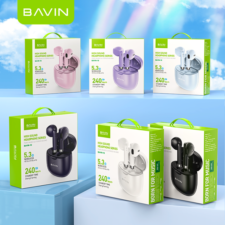 BAVIN BA19 TWS Bluetooth 5.3 Earphone High Stereo Sound Wireless ...