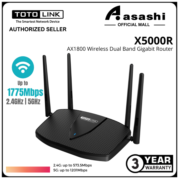 TOTOLINK X5000R AX1800 WiFI 6 Dual Band Gigabit Router (Support Unifi , Maxis & TIME Fiber) | Lazada
