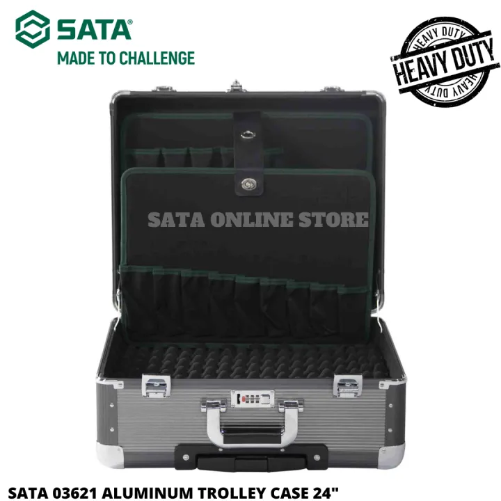 SATA 03621 ALUMINUM TROLLEY CASE 24" / TOOL BOX / TOOL CASE / ALUMINIUM ...