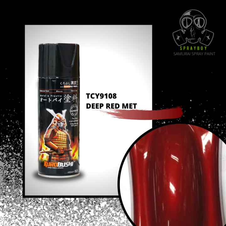 TCY9108* DEEP RED MET SAMURAI SPRAY PAINT 400ML (2-COAT SYSTEM) | Lazada PH