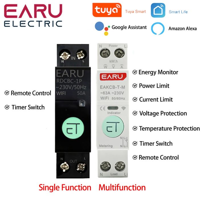 TUYA Wifi MCB Smart Circuit Breaker Over Under Protection Power ...
