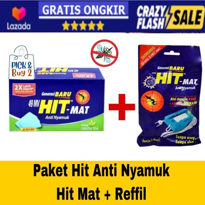 PAKET HEMAT Hit Mat Alat + Refil Obat Nyamuk Elektrik Tanpa Asap ...