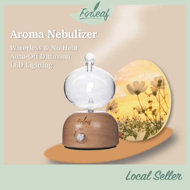 Forleaf Nebulizer Diffuser Waterless Pure Nebulizing Essential Oil Aroma Aromatherapy Wood Glass