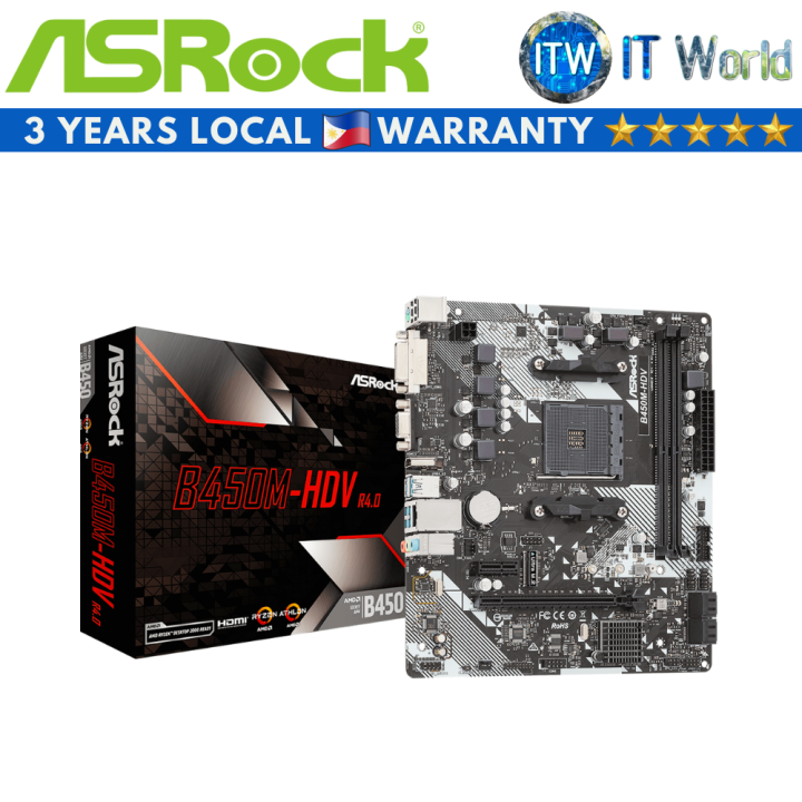 ASRock B450M-HDV R4.0 micro-ATX AM4 DDR4 Motherboard | Lazada PH
