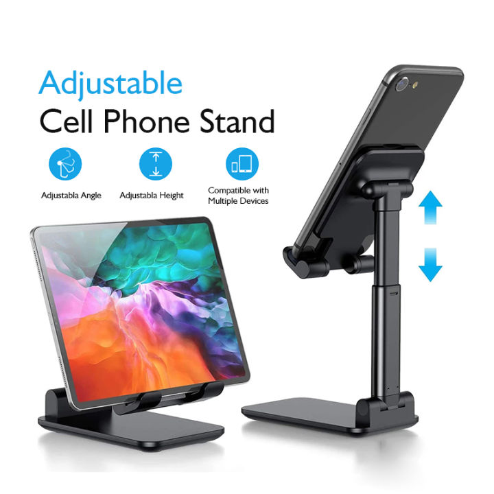Desktop Mobile Phone Holder Stand Adjustable Metal Tablet Foldable ...