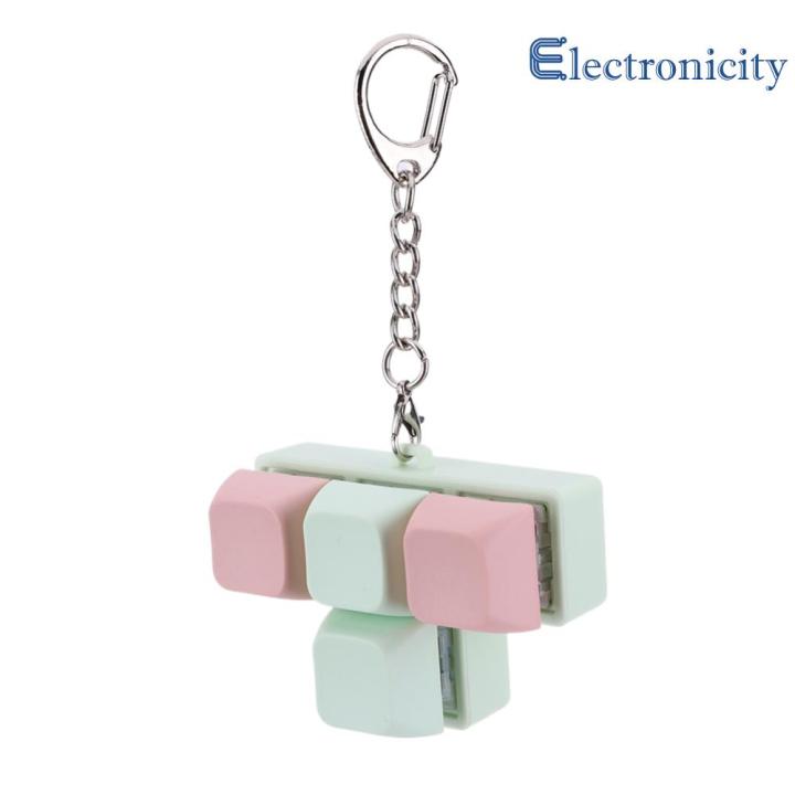 Keyboard Fidget Clicker Keychain 4-Button Mechanical Keyboard Axis ...