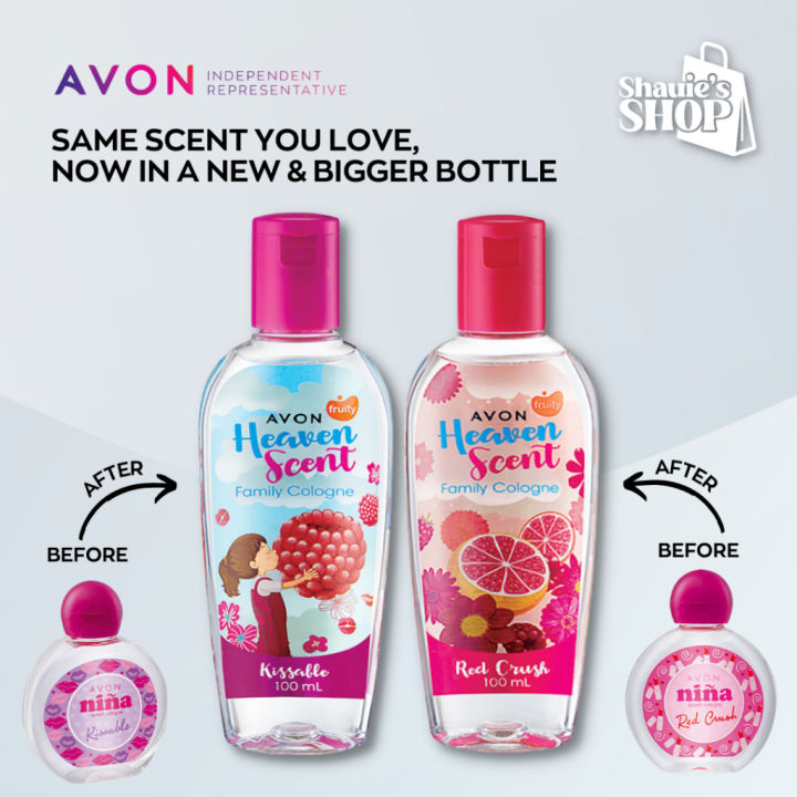 AVON Heaven Scent Kissable and Red Crush Family Cologne 100 mL ...