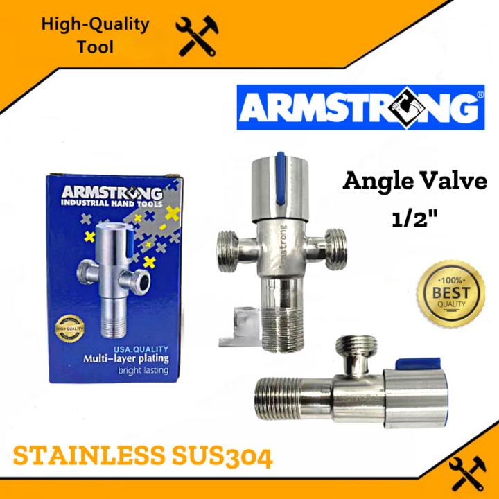 ARMSTRONG SUS 304 Stainless Angle Valve 1/2" One Way / Two Way high ...