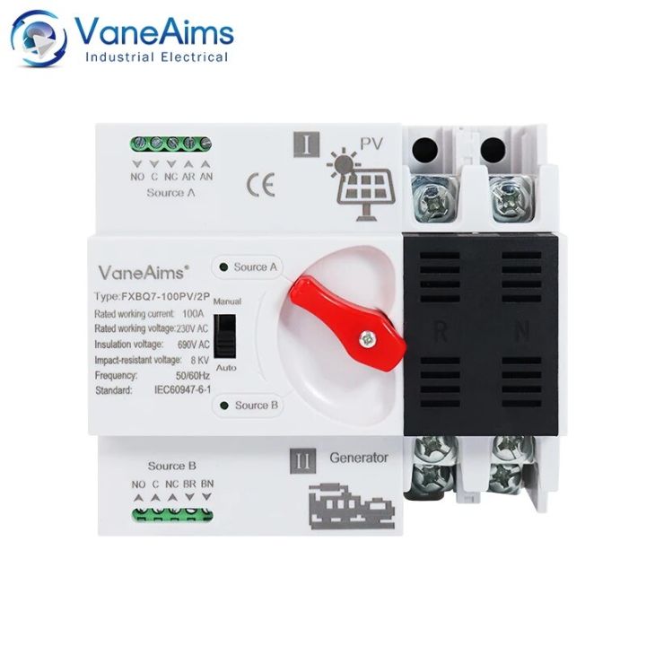 【Factory-direct】 Ats Automatic Transfer Switch 220v Din Auto Change Over Switch 2p Dual Power ...