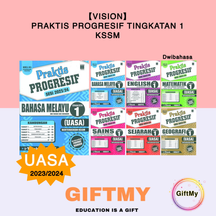 【Vision】Praktis Progresif Tingkatan 1 UASA KSSM 2023/2024 Dwibahasa ...