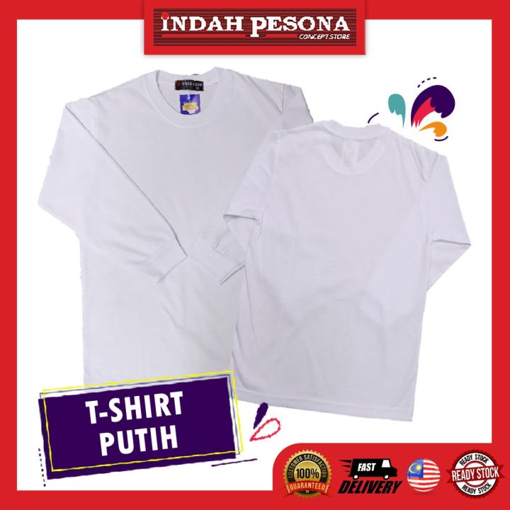 T-SHIRT PUTIH NILA LENGAN PANJANG C259 | Lazada
