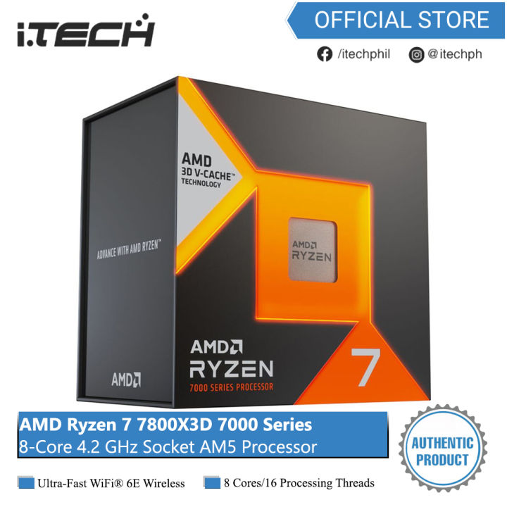AMD Ryzen 7 7800X 3D 7000 Series 8-Core 4.2 GHz Socket AM5 Processor ...