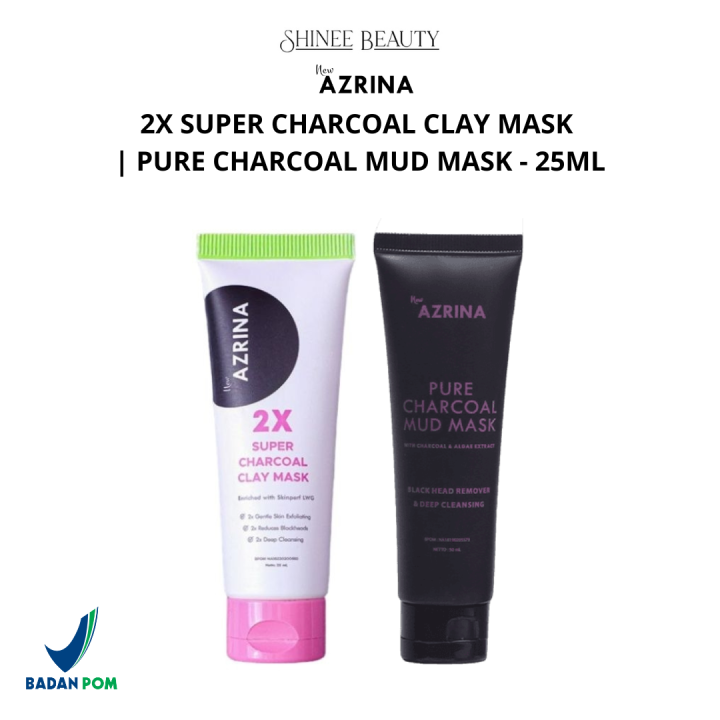 Azrina 2x Super Charcoal Clay Mask | Pure Charcoal Mud Mask - 25mL | Lazada Indonesia