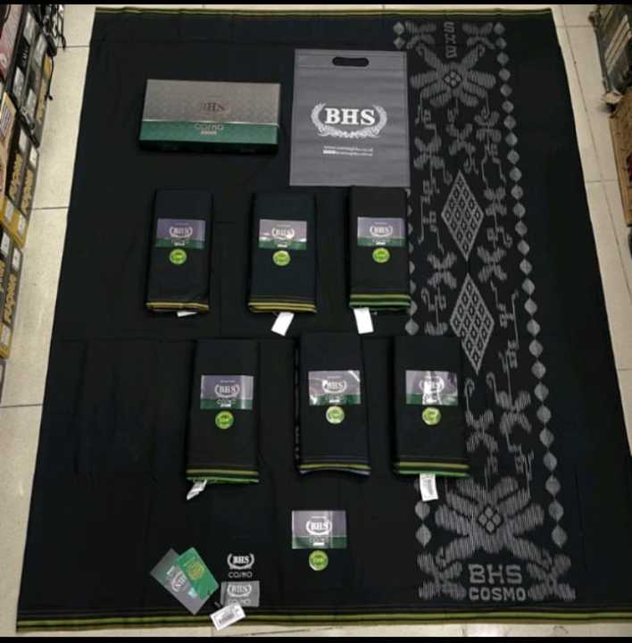 Sarung BHS Cosmo Silver Hitam Polos (COD/Bayar di tempat) | Lazada ...