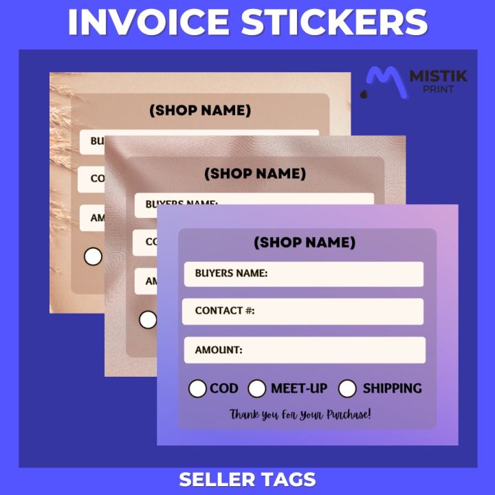 Customized Seller Stickers Tags / Invoice Sticker | Lazada PH