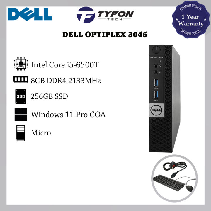 Dell Optiplex 3046 Micro i5-6500T 8GB DDR4 RAM 256GB SSD Win 11 Pro ...