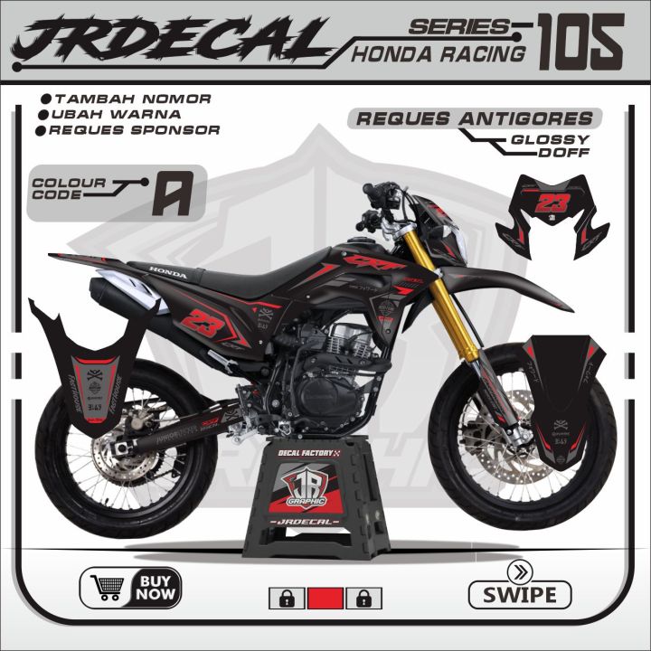 (BISA COD) DECAL CRF 150 L FULL BODY HITAM - DEKAL STIKER CRF HITAM ...