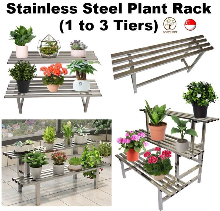 [SG STOCK] Plant Rack Stainless Steel Plant Stand Outdoor Indoor ...