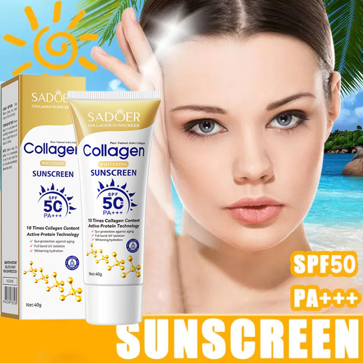 Triple Care Sunscreen SPF 50 PA+++ 40g Tahan Lama Suncreen Tabir Surya Perisai Pemutih Pelembab ...