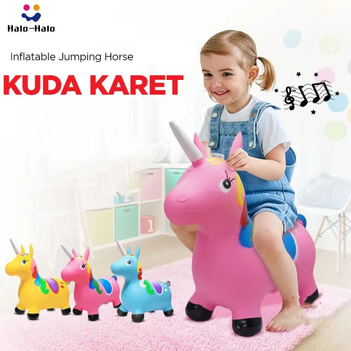 Halo-Halo Jumping Animal Music / Mainan Jumping Unicorn / Mainan Jumping Unicorn Musik/Mainan ...