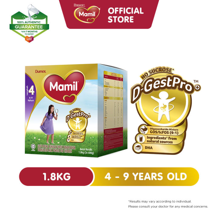 Mamil Step 4 Growing Up Milk Formula 4 - 9 years 1.8kg (Susu, Milk ...