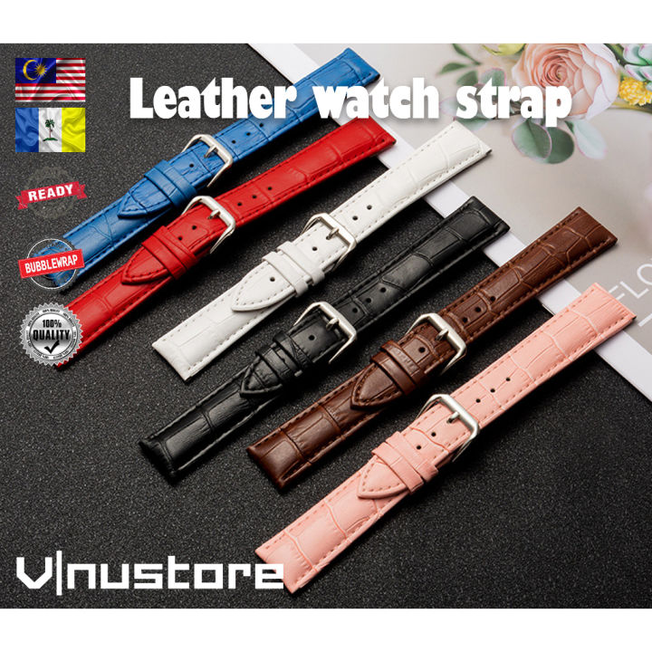 Premium Leather Watch Strap with Bamboo Grain Texture | With Aluminium ...