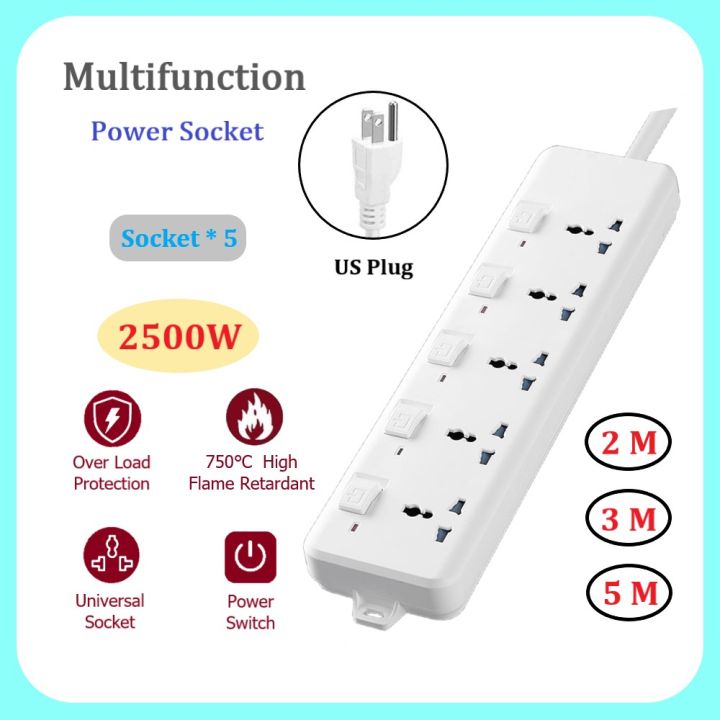 Smart Universal Socket Portable Power Strip Surge Protection Extension ...
