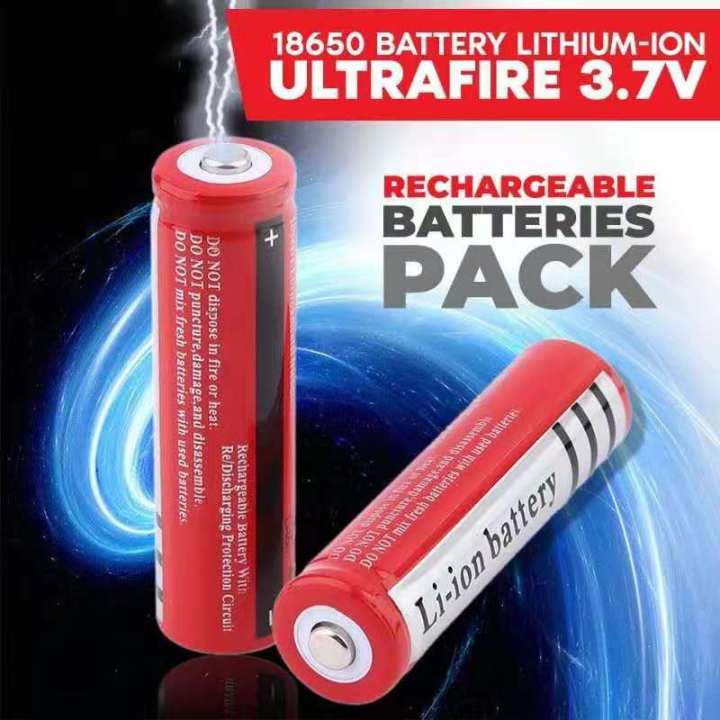 rechargeable battery 3.7V 18650 battery UltraFire Lithium-ion battery ...