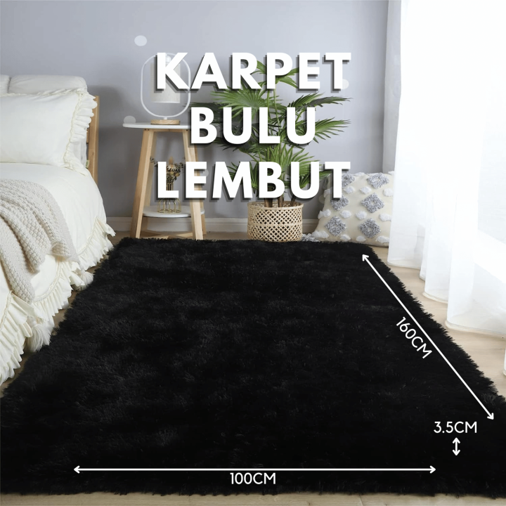 Karpet Polos Mini / kasur lantai bulu ukuran 160 X 100 tebal 3cm Ratu ...