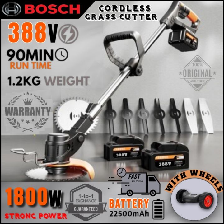BOSCH 388V Powerful Electric Cordless Grass Cutter Rechargeable Lithium ...