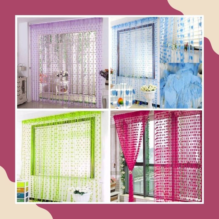 BISA COD || Tirai Benang Motif Love \\ Tirai Benang Motif Love Tahan ...