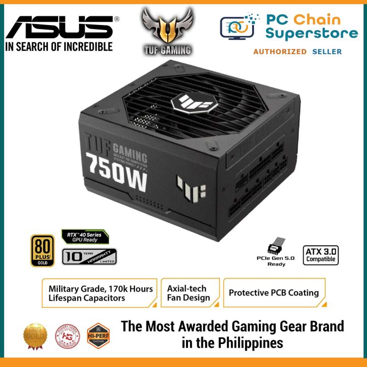 ASUS TUF Gaming 750W Gold (750 Watt, Fully Modular Power Supply, 80+ Gold Certified, ATX 3.0 ...