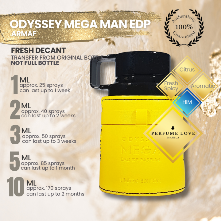 PERFUME DECANT Arma f Odyssey Mega Man Eau de Parfum | Lazada PH