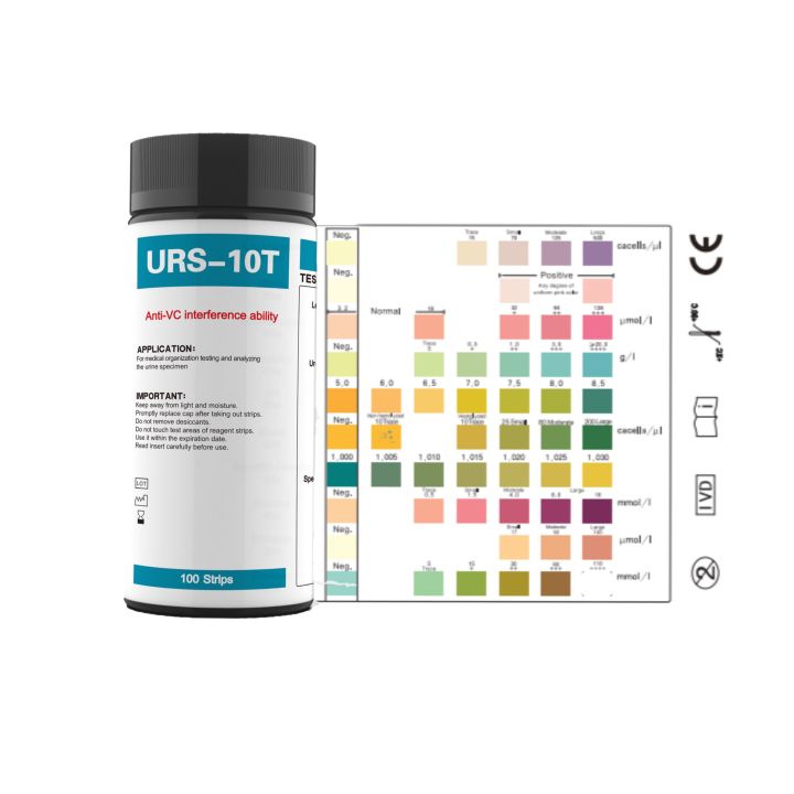 100 Strips URS-10T Urinalysis Reagent Strips 10 Parameters Urine Test ...