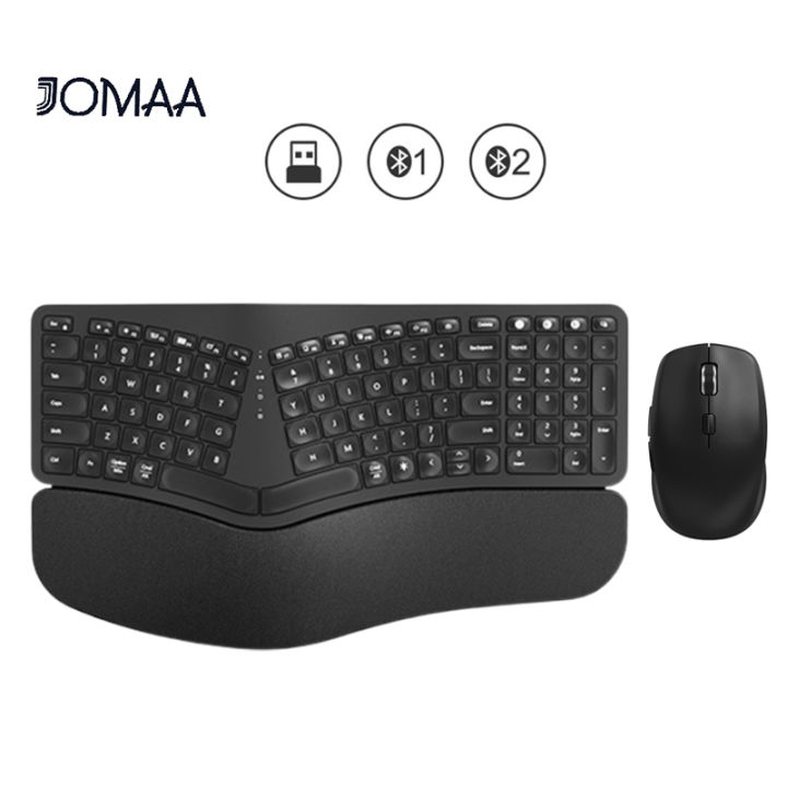 JOMAA Ergonomic Keyboard 2.4G Wireless keyboard Bluetooth Keyboard ...