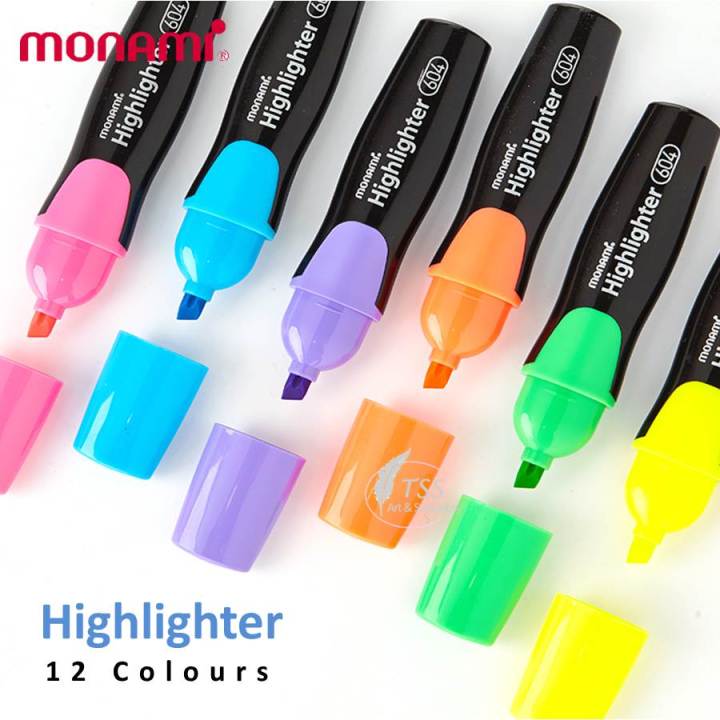 MONAMI Highlighter 604 Bright & Pastel 6mm ( Per Piece ) | Highlighter ...