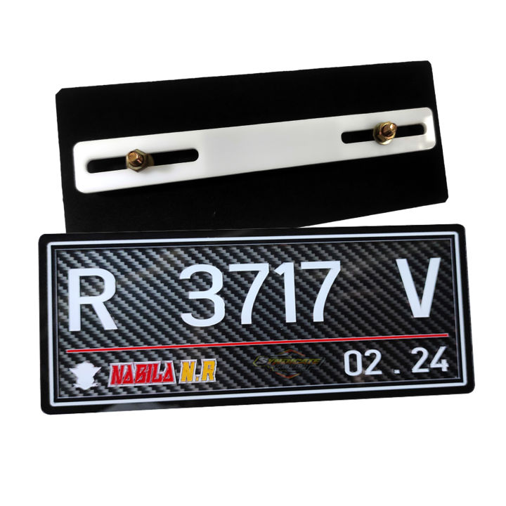 Plat Nomor Sepeda Motor Akrilik Variasi Carbon Baut Universal | Lazada ...