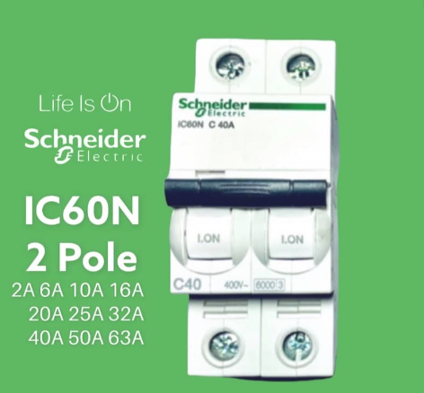 SCHNEIDER 2 POLE MINIATURE CIRCUIT BREAKER | Lazada PH