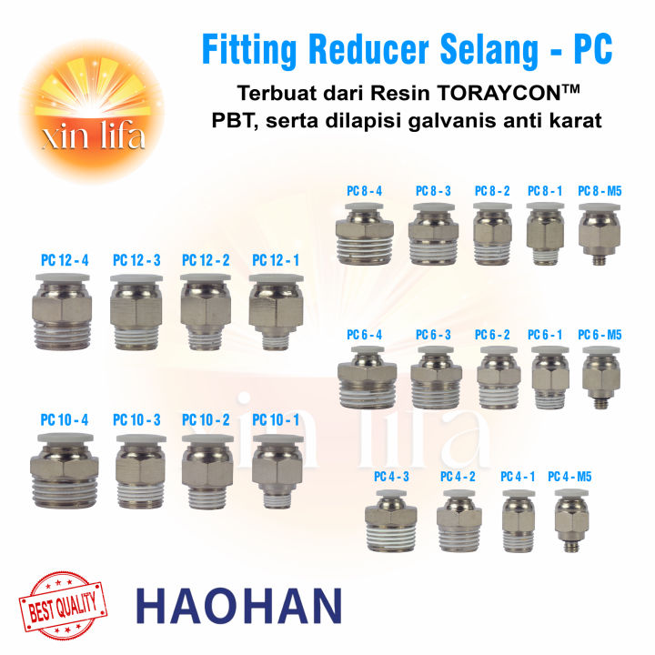 PC 6-01 Nepel Angin Fitting Pneumatic Lurus Male Selang 6mm Drat 1/8" MPC 6-01 | Lazada Indonesia